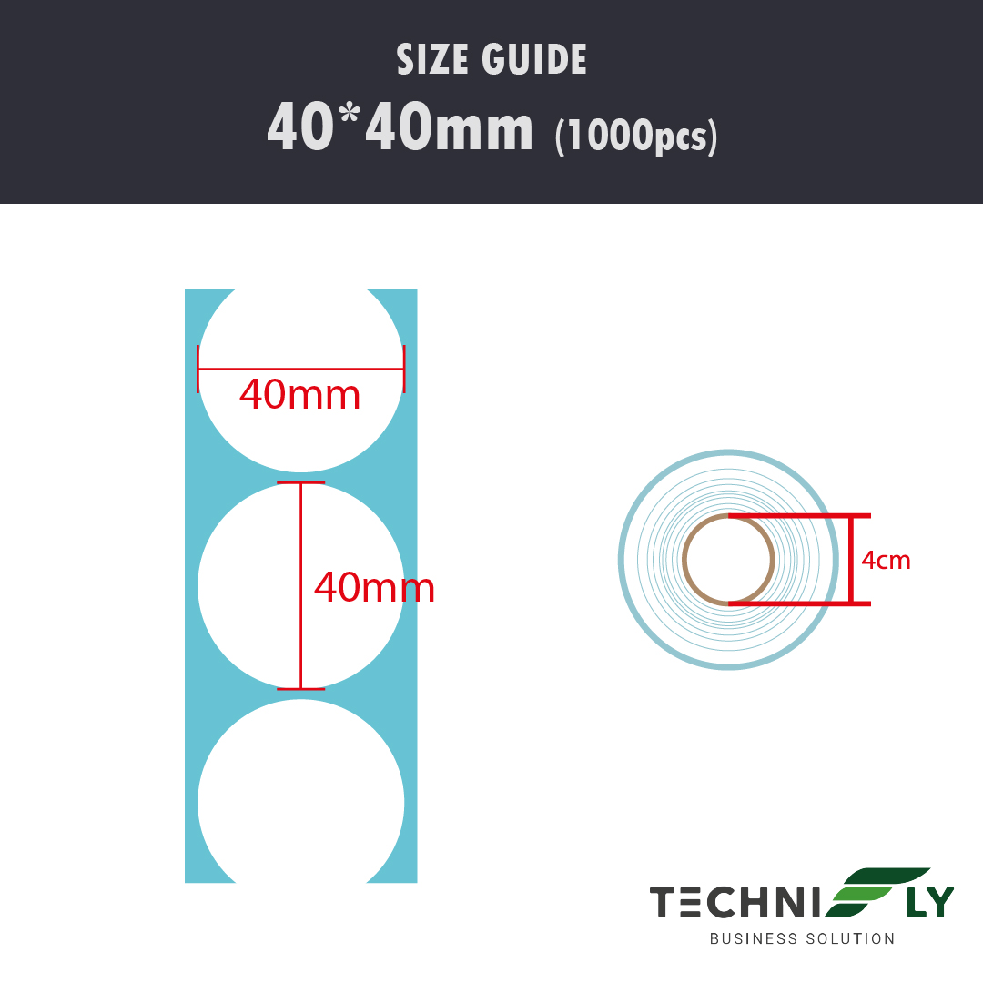 Round Thermal Sticker Barcode Price Label Product 热敏标签纸 20x20 30x30 ...