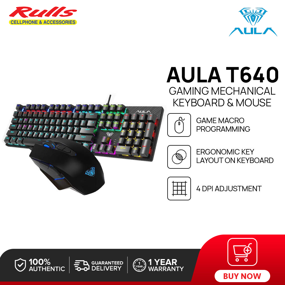 AULA T640 Gaming Mechanical Keyboard Mouse Combo Set | Lazada PH