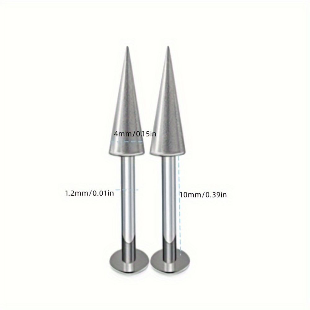 6 px Stainless Steel Lip Spike Cone silver Piercing Jewelry Combination ...
