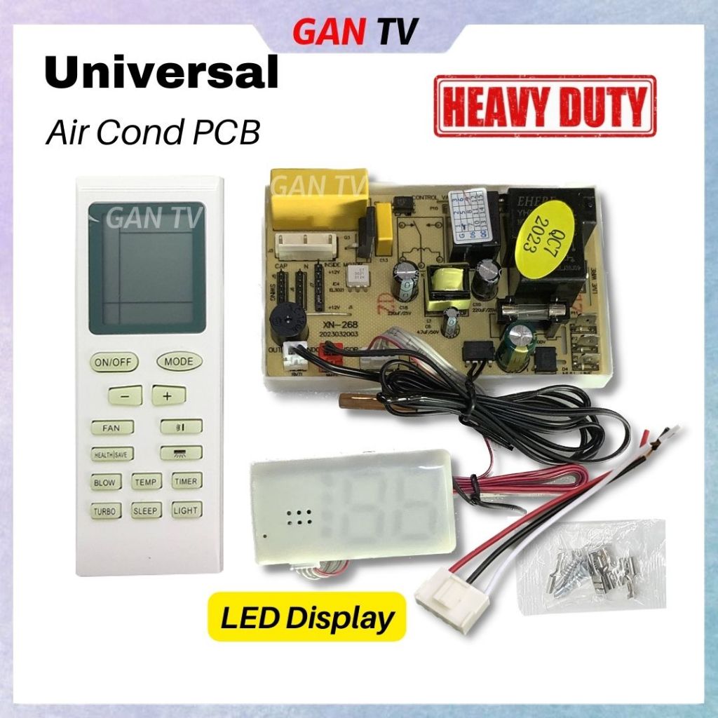 Heavy Duty Universal Air Conditioner (1-1.5HP) PCB Board XN-268 w ...