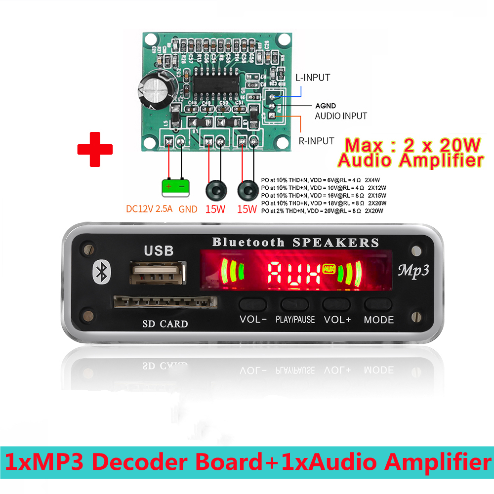 Wireless Bluetooth Music Decoder Board Audio Amplifier 5V 12V Audio ...