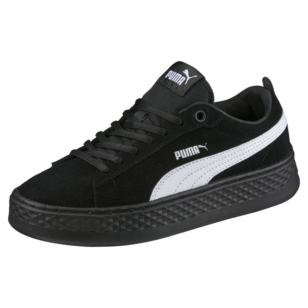 PUMA BASICS - Smash Platform Suede Womens Trainers Black - 36648802 ...