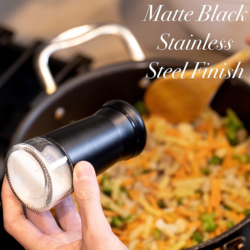 Pepper Shakers with Adjustable Pour Holes Elegant Stainless Steel Salt ...