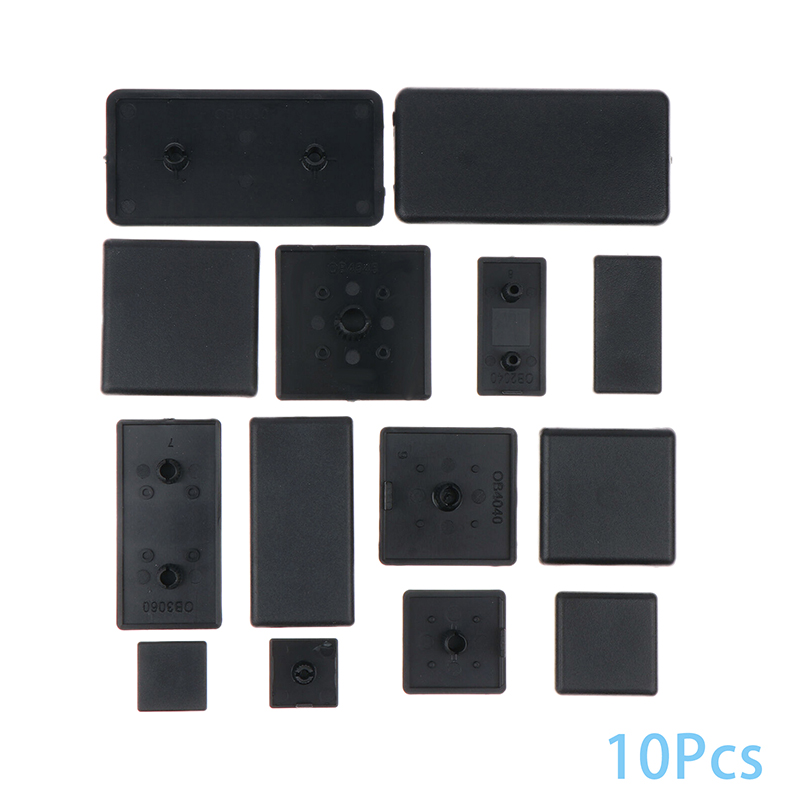 10Pcs 2020 3030 3060 4040 4080 4545 Plastic End Cap Cover Plate Black ...