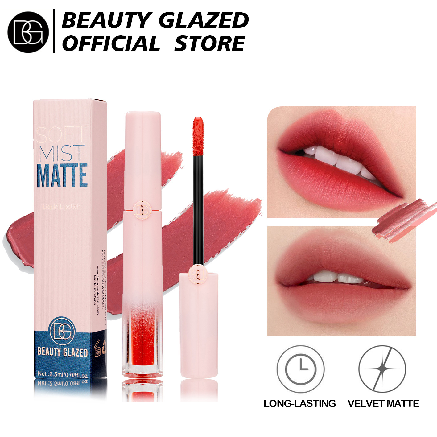 BEAUTY GLAZED polychromatic velvet foggy matte non-stick cup lasting ...