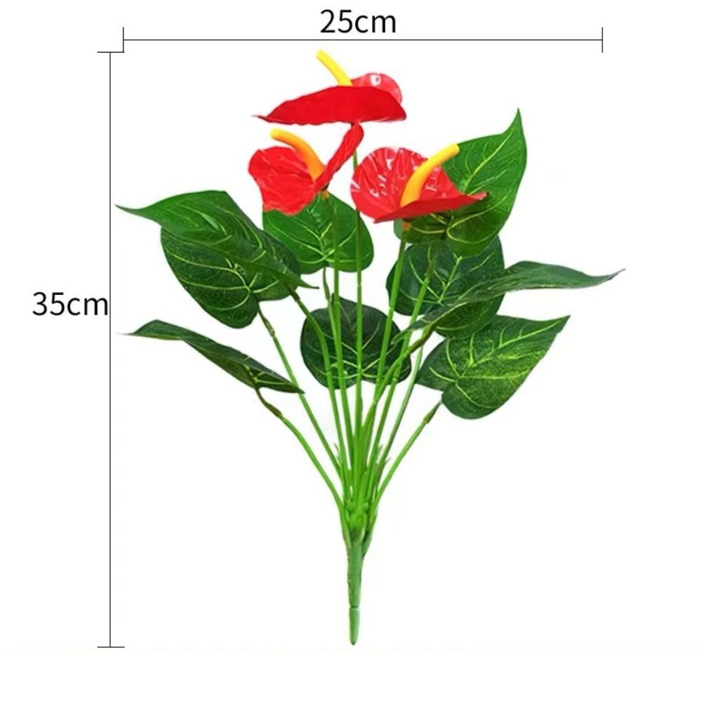 Artificial Plants 35/50CM Artificial Red Palm Plastic Big Herb Plant ...