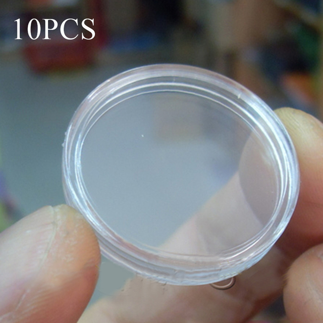 10pcs 25-50mm Transparent Plastic Holder Collecting Box Case For Coins ...