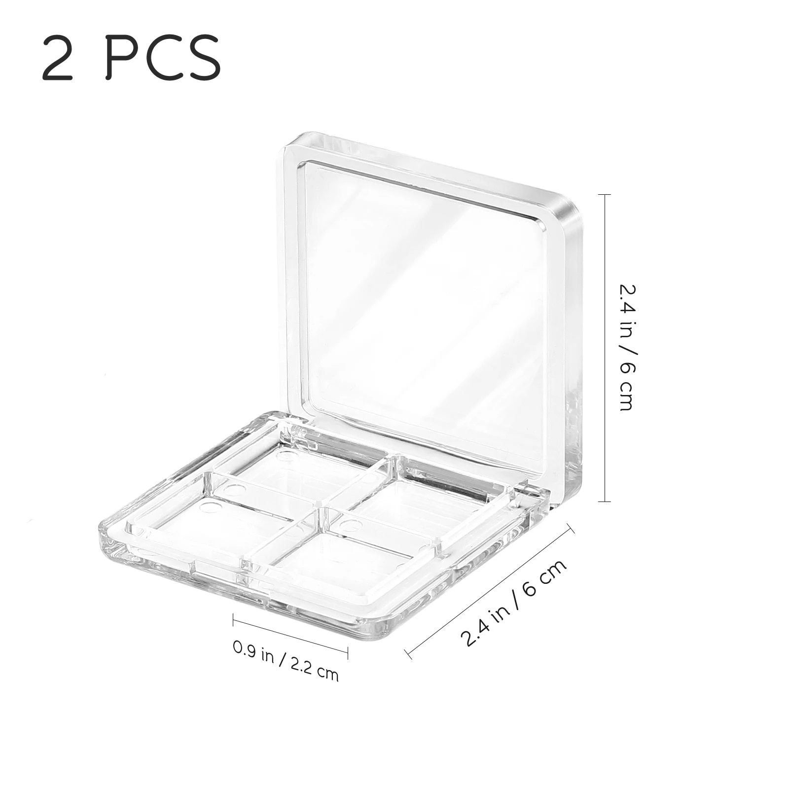 2pcs Empty Eyeshadow Pallet Grids Eye Shadow Lipstick Storage Case Box ...