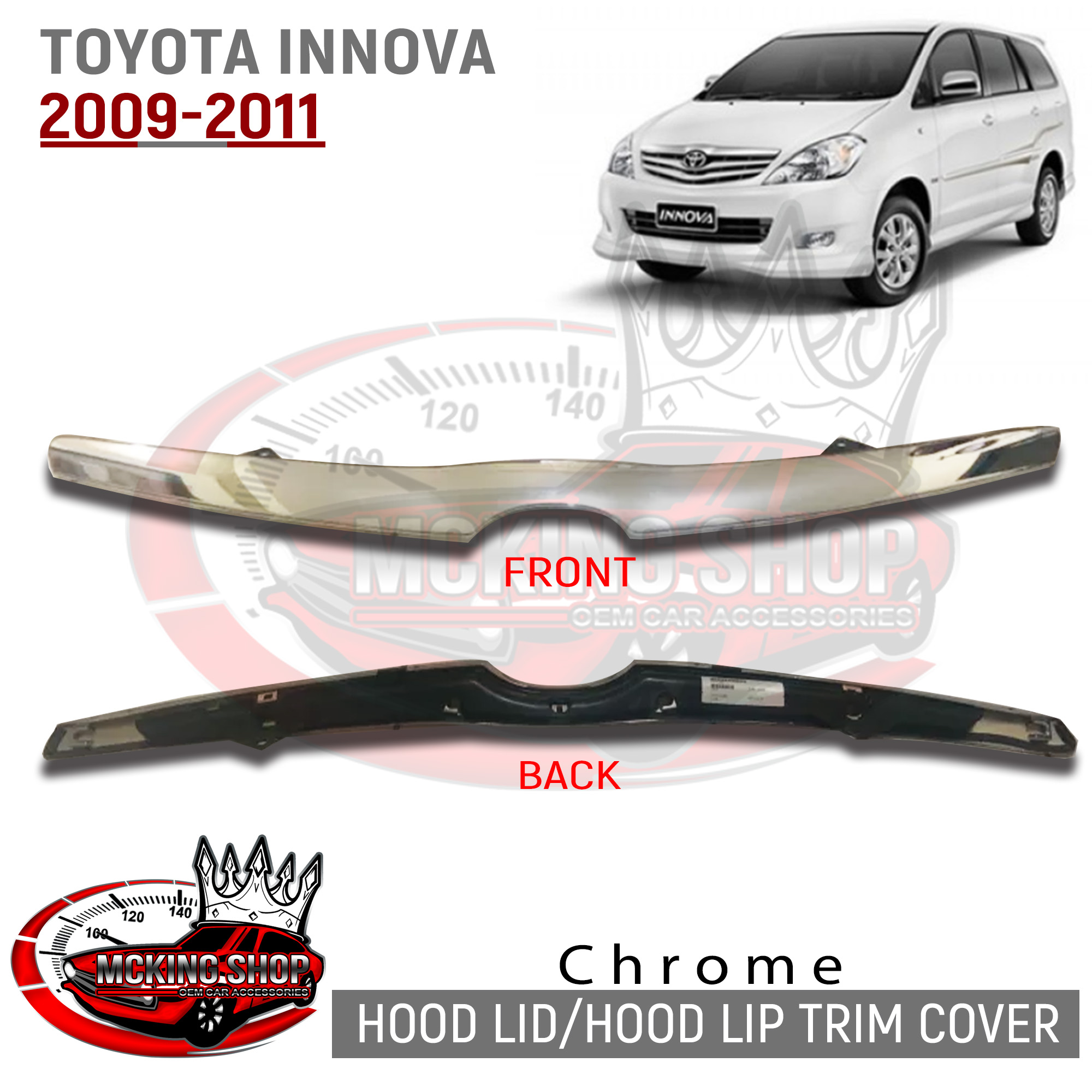 Toyota Innova 2009 Hood Lid or Hood Lip End Trim cover Chrome | Lazada PH