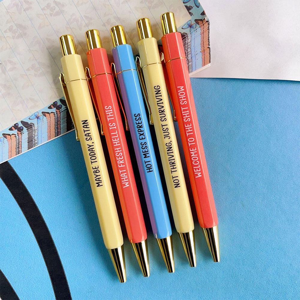 【Flourish Beads MALL】5pcs/set Novelty Offensive Ballpoint Attack Funny ...