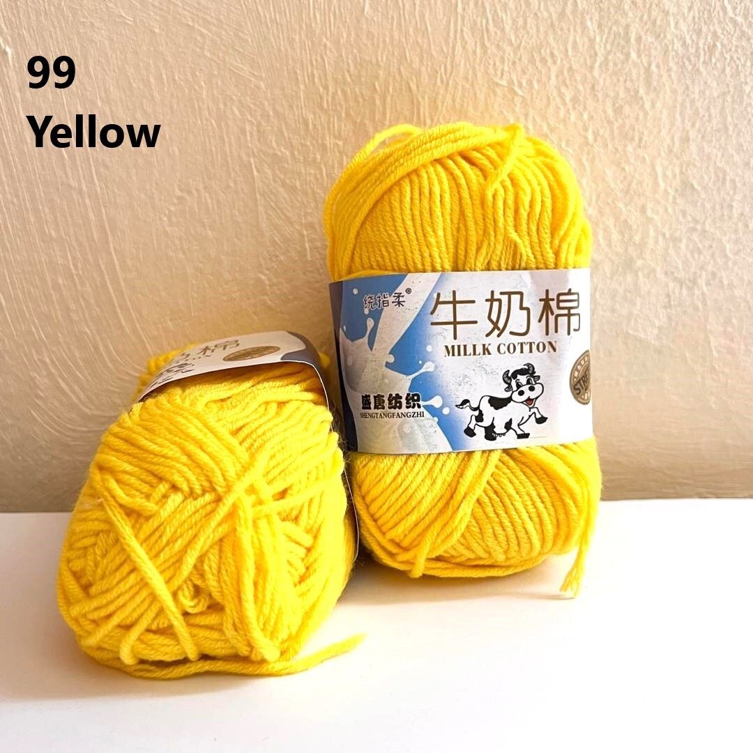 MILK COTTON YARN 2/2 50g 5ply Benang Milk Cotton Knit Yarn Smooth Yarn ...