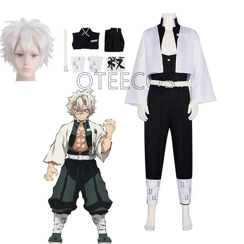 Demon Slayer Shinazugawa Sanemi Cosplay Costume Wig Anime Wind Hashira ...