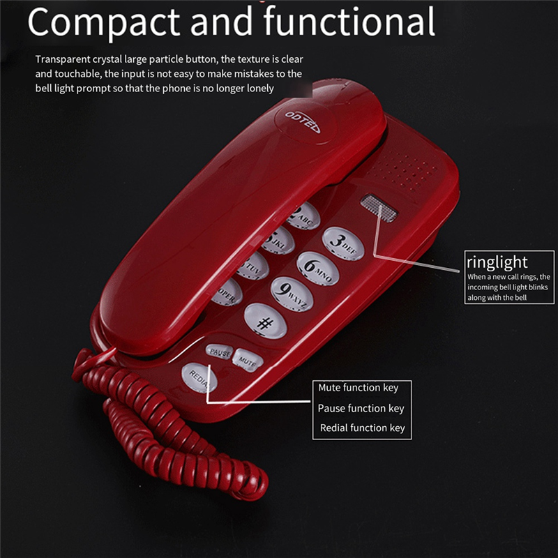 AA63 HOT KXT-580 Big Button Corded Phone Wall-Mounted Telephones ...
