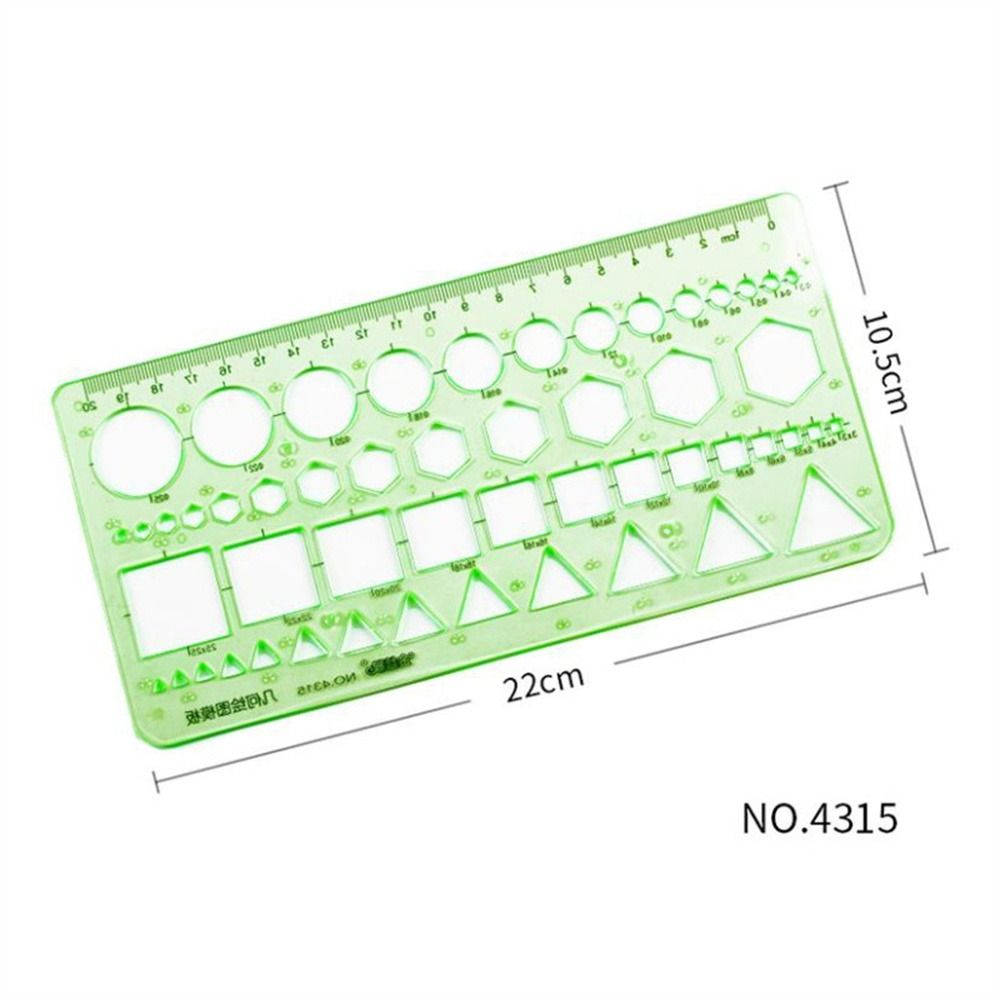 Transparent Office Supplies Stencil Green Measuring Tool Oval Template ...