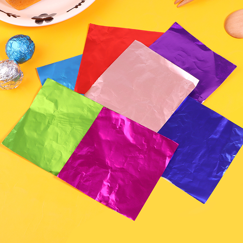 100Pcs Aluminium Foil Wrapper Wedding Chocolate Paper Candy Wrapping ...