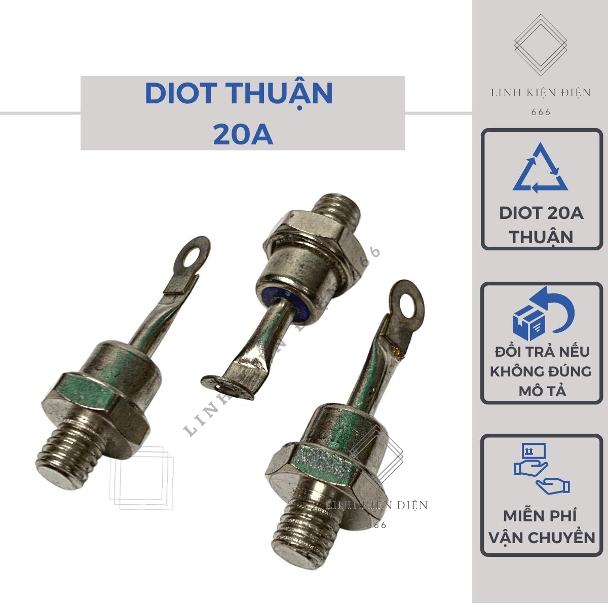 Diode 20A 1 chiều thuận điốt chỉnh lưu cho máy nạp ắc quý DIOTTQ20A ...