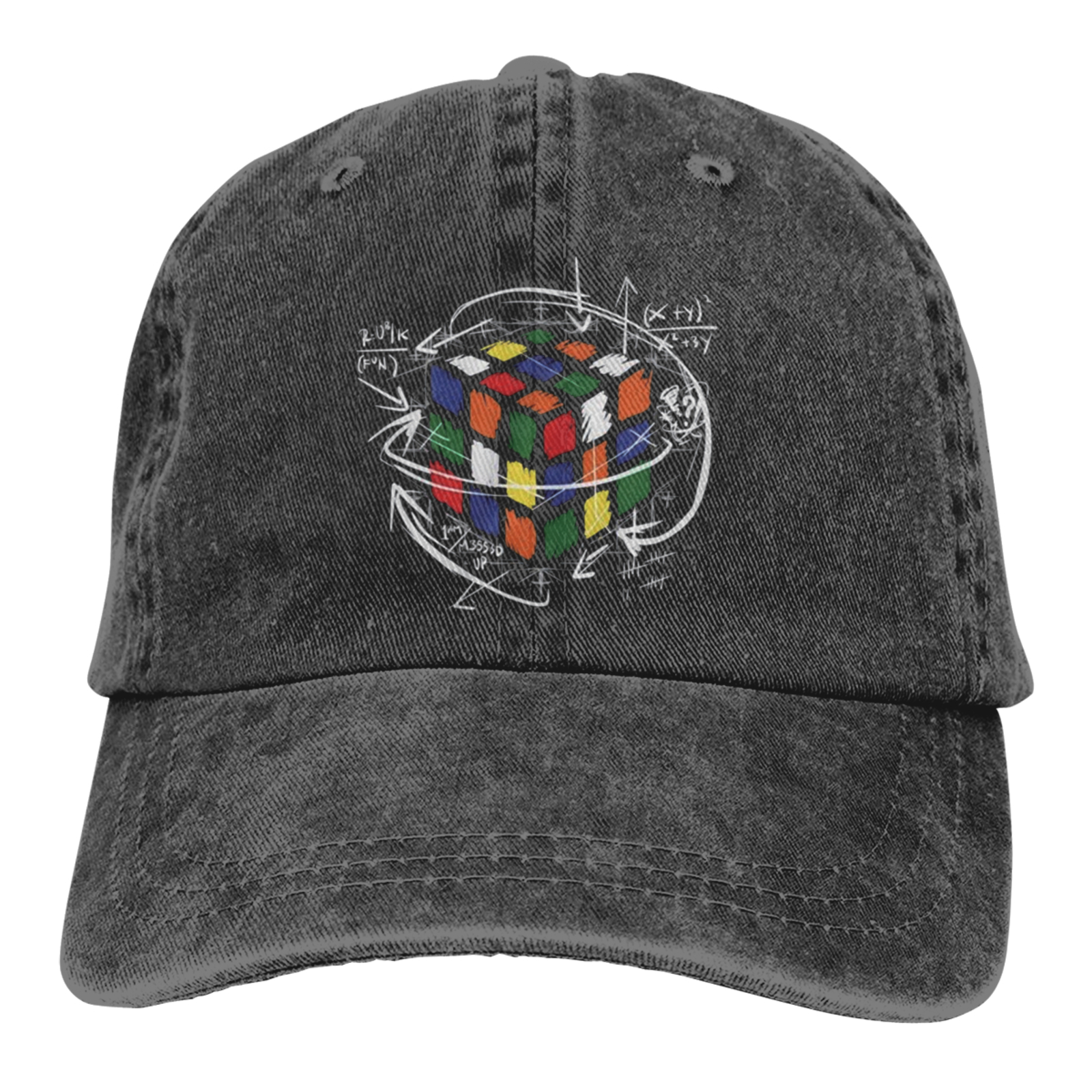 Custom printed Denim hat Rubik'S Cube Equations Funny Retro Rubix 80'S ...