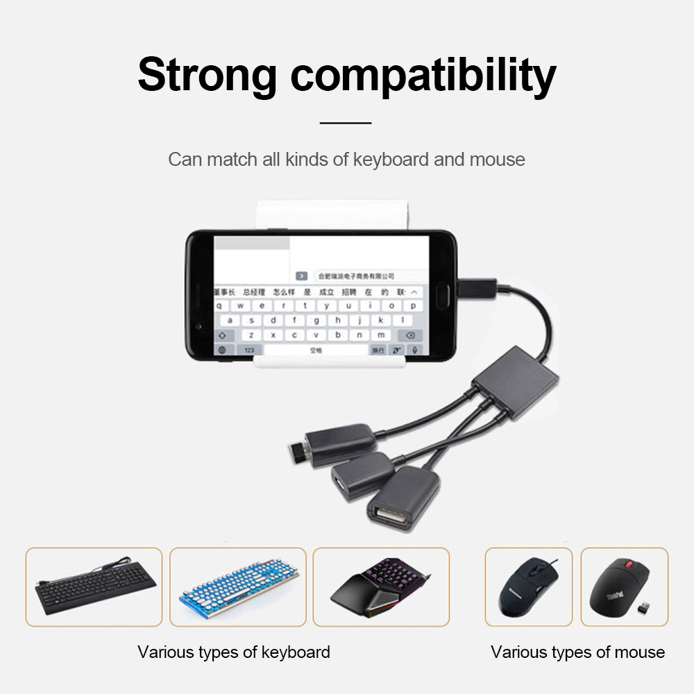【Big savings】 3 In1 OTG USB Port Game Mouse Adapter Cable | Daraz.lk