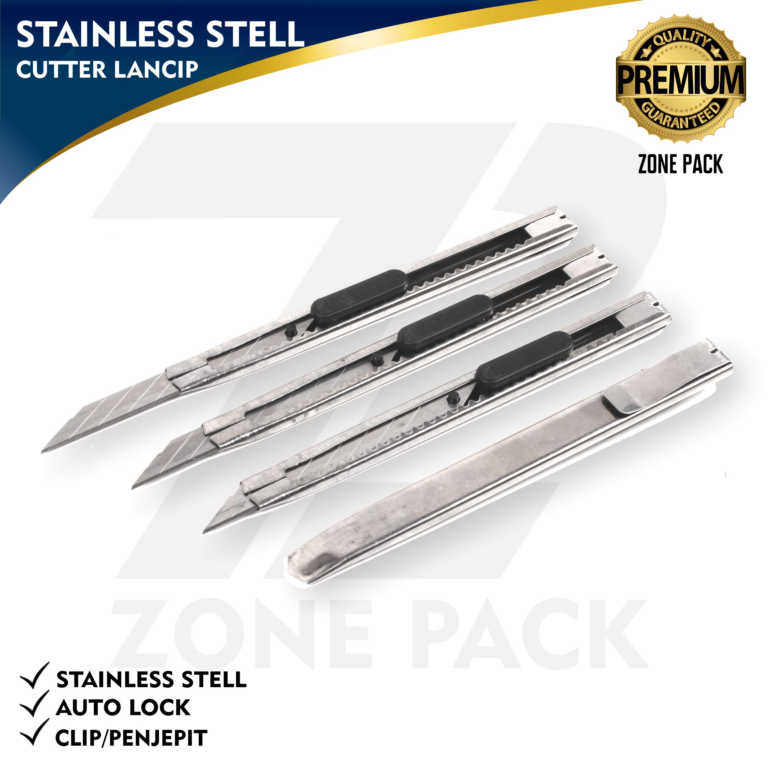 Pisau Cutter Besi Mini 12.5 cm Lancip I Pisau Silet Pemotong Kertas I ...