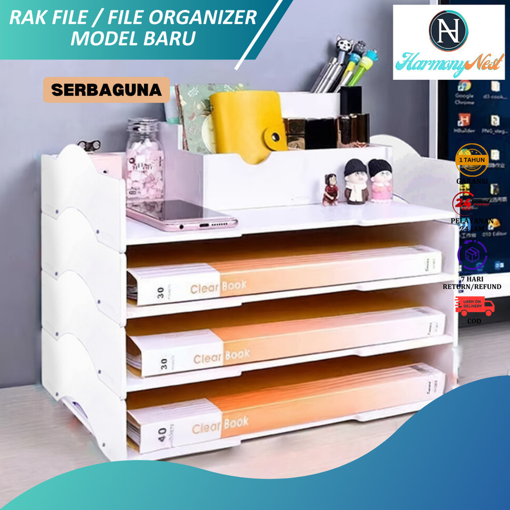 HarmonyNest - Rak Folder Document Organizer Desk Organizer Tempat File ...