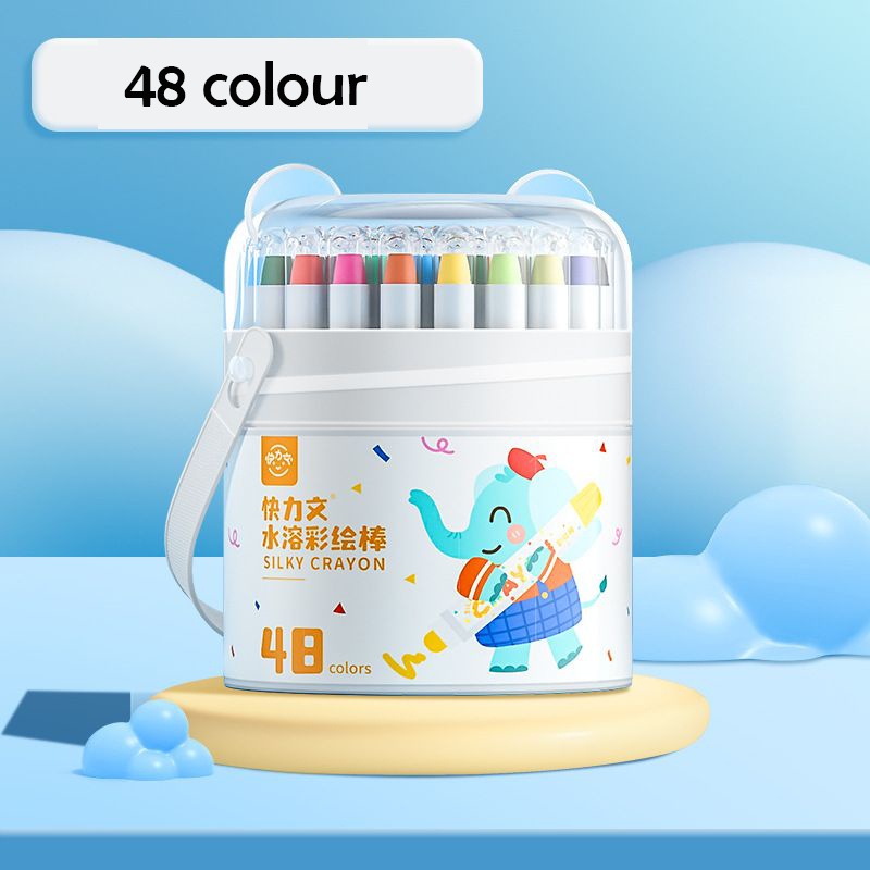 12*24*36*48PCS Silky Crayon Set For Kids Safety Washable Cute Drawing ...