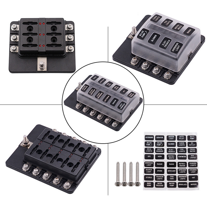 Car 6 Way 8 Way Fuse Terminal Block Auto Track Fuse Holder Box Wiring ...