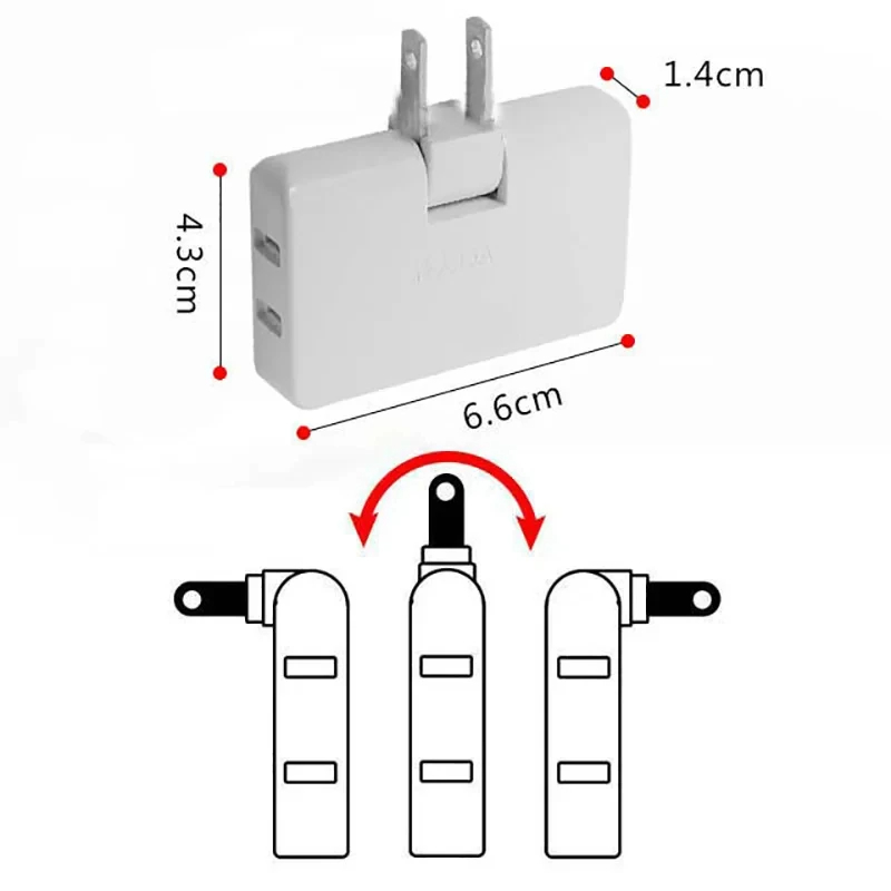 Plug EU Plug 3 Way Flat Plug Adapter Extension Plug 180 Degree ...