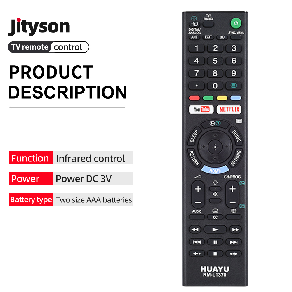 Huayu Remote Control For Smart Tv Youtube Google Netflix Rm-L1275 Rm ...