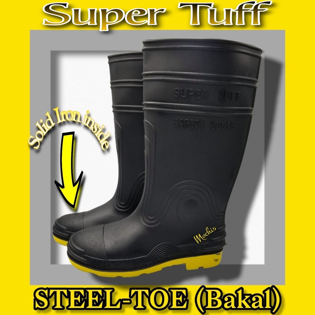 Super Tuff 'Steel-Toe' Men's Water Proof Hi-Cut solid rubber safety and ...