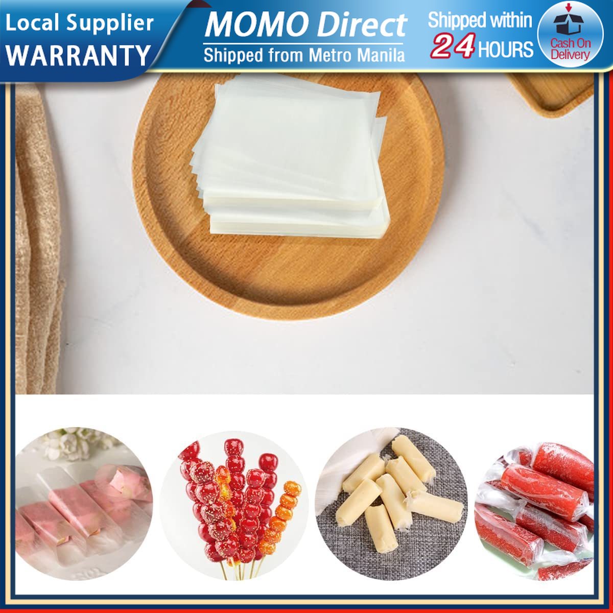 500 Sheets Transparent Candy Wrapper Edible Glutinous Rice Paper Nougat ...