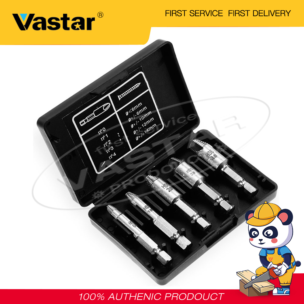 Vastar Easy Speedout Stripped Remove Damaged Screw Extractor Set 0# 1 ...