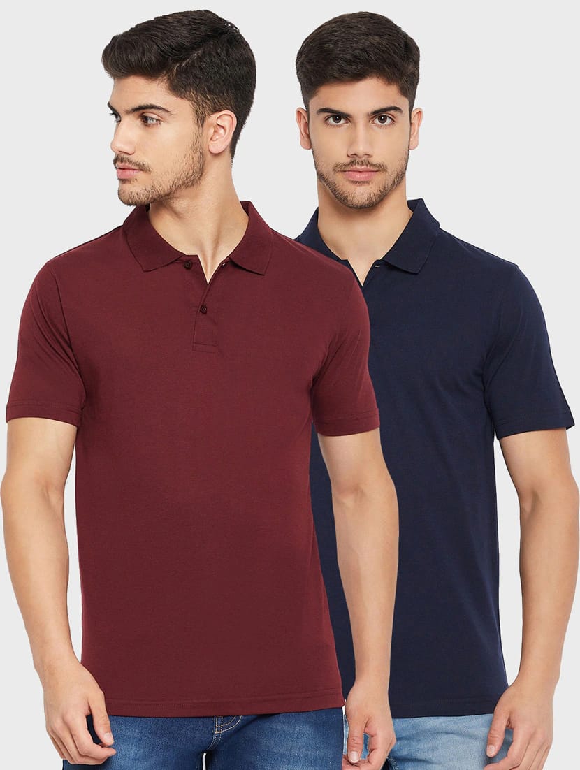 Pack of Two Polo T-Shirts For Mens In Different Colors With Premium ...