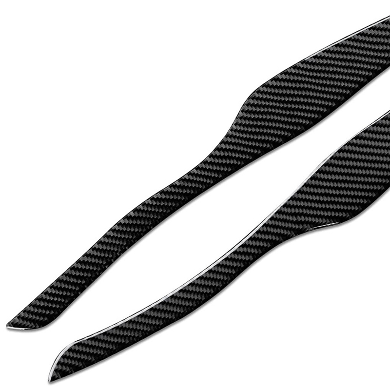Car Real Carbon Fiber Headlight Eyebrow Sticker Cover Trim Decal for ...