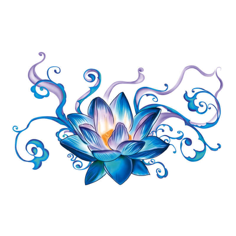 【Fashion-forward】Neeio tattoo stickers dark world demon lotus blue ...