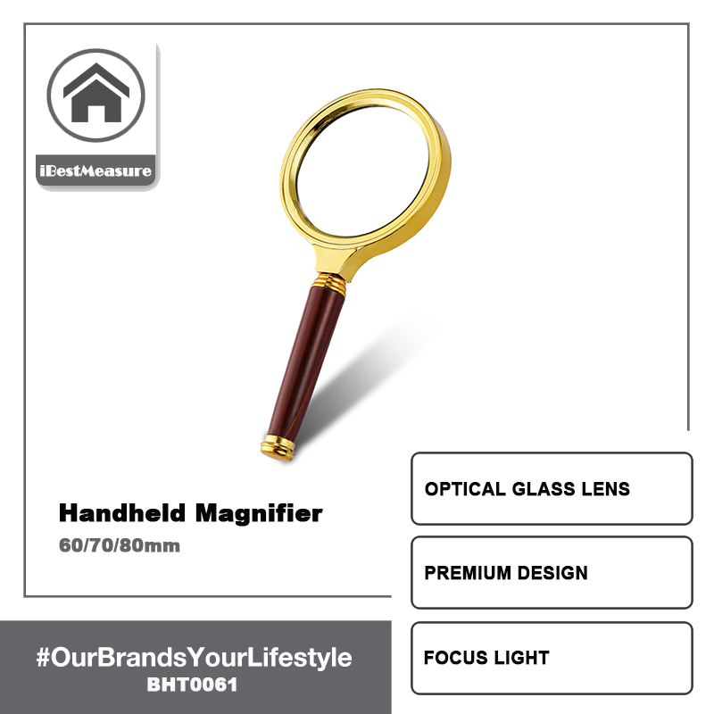 iBestMeasure 60mm/70mm/80mm 10X Handheld Magnifier High Clarity Reading ...