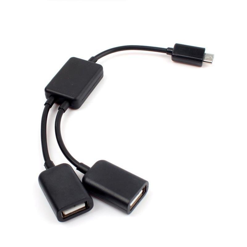 【Innovative design】OEM Dual Micro USB OTG Host Adapter Cable with Dual ...