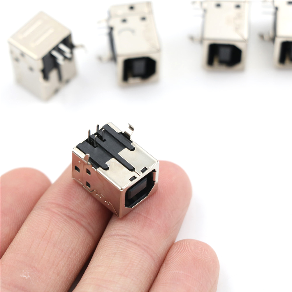 10 Pcs USB Female Type-B Port 4-Pin Right Angle PCB DIP Jack Socket AD ...