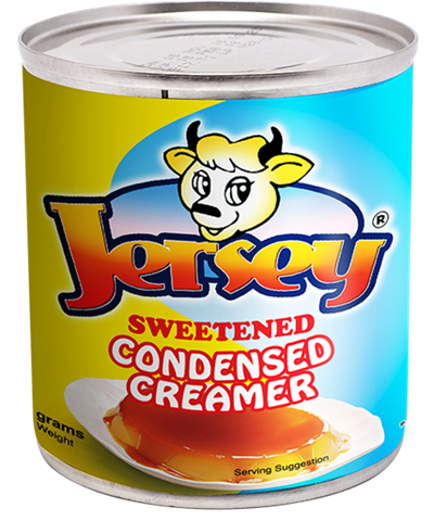 JERSEY FLAVOR CONDENSED MILK 390 GRAMS [ PLAIN ,MANGO, CHOCOLATE, BUKO ...