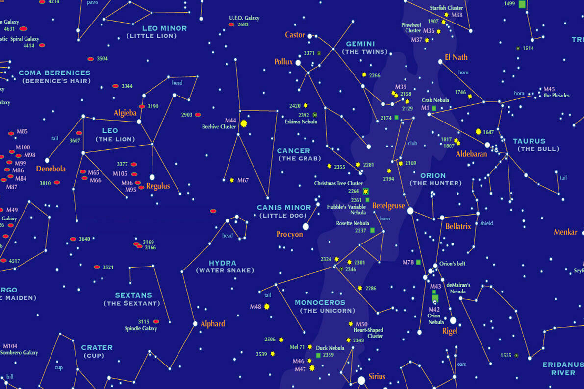 【Folio & Light】Star Chart Sky Space Cosmos Educational Map Art Silk ...