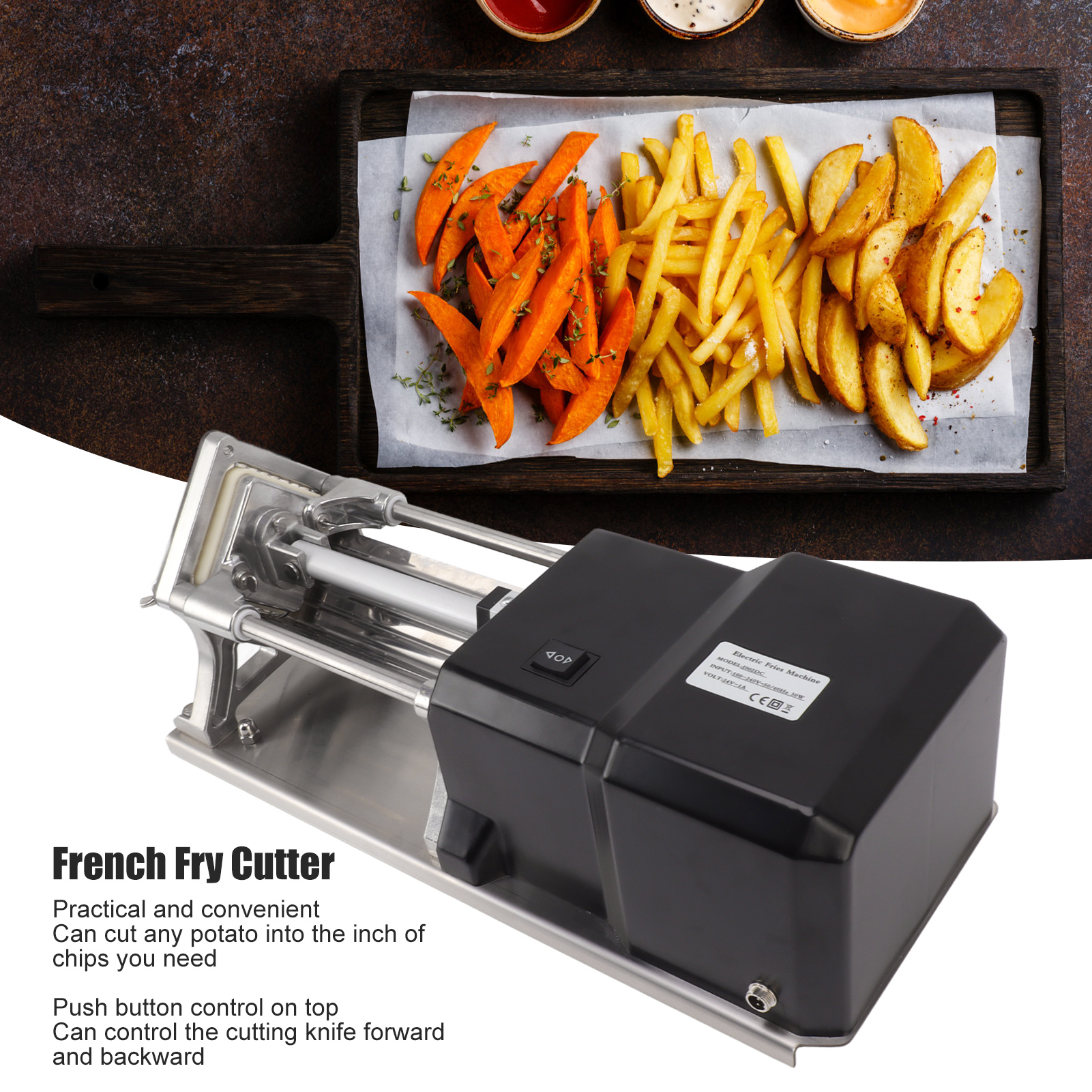 French Fry Cutter Machine Push Button Control Electric Potato Chip ...