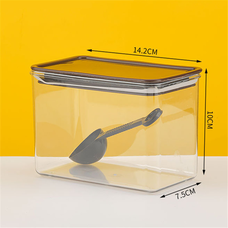 1L/0.5L Acrylic Powder Container Airtight Food Storage Box For Milk Tea ...