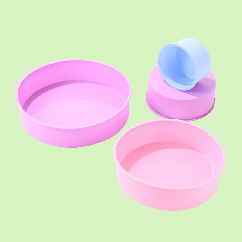 1Pc Round Shape Mold Silicone Small Cake Baking Pan DIY Mousse Fondant ...