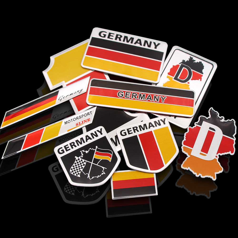 【WanderMart】1PCS Metal 3D German Flag Badge Emblem Car Sticker Decal ...
