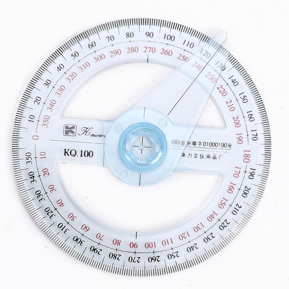 Round Durable School 360 Degree Office Measuring Tool Ruler Protractor ...