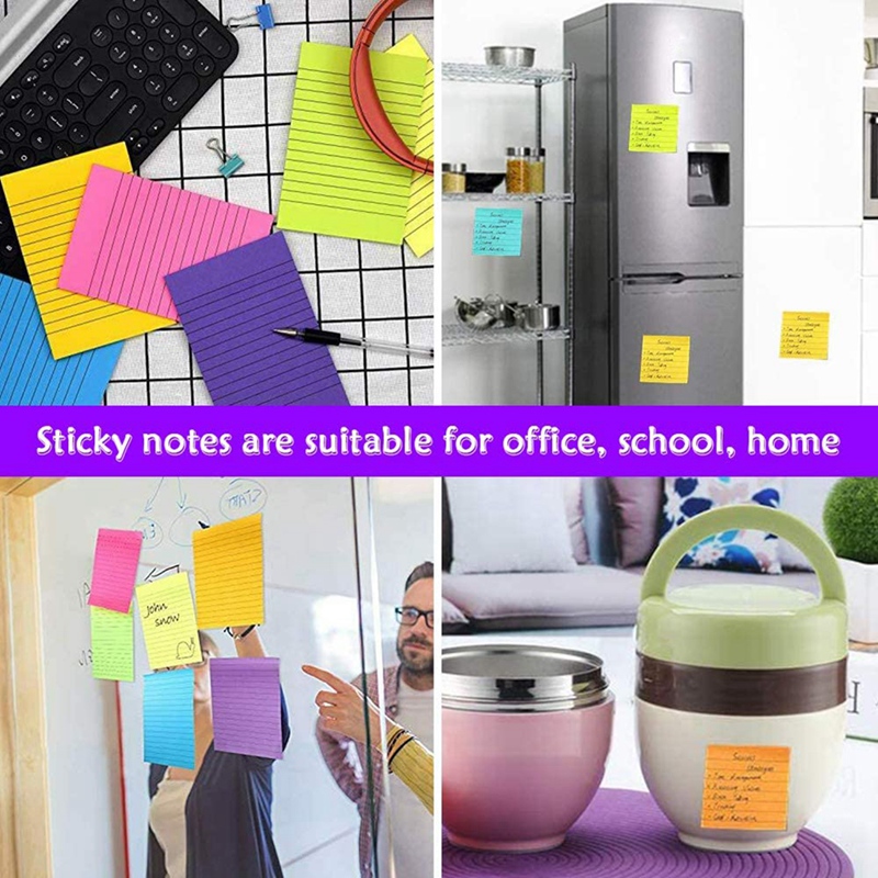 Sticky Notes,6 Pack 300 Sheets Lined Sticky Notes Set, Sticky Notes Pad ...