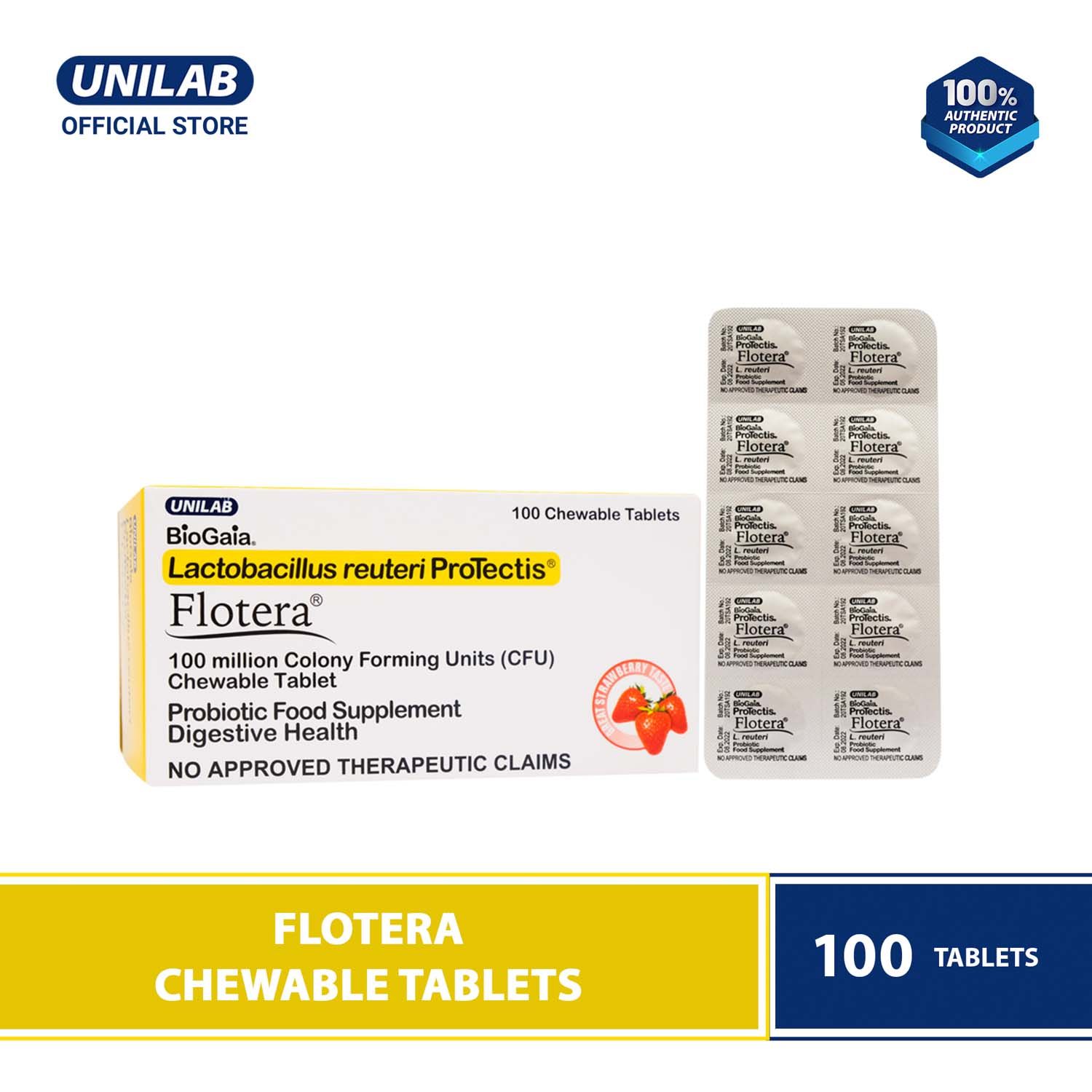 Flotera Chewable Tablet 100s (100 million Colony Forming Units (CFU ...