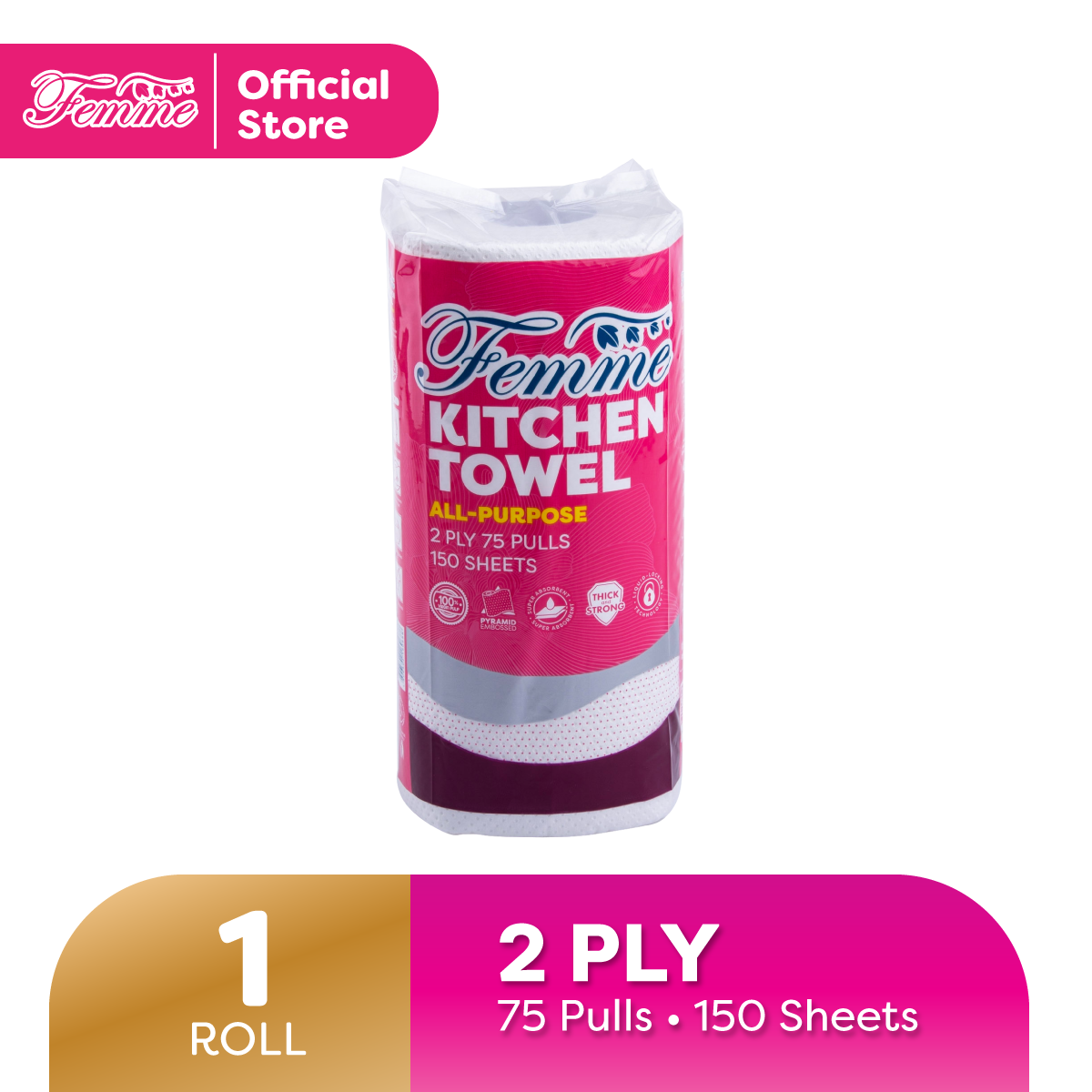 Femme All-Purpose Regular Roll Kitchen Towel (1 ROLL) | Lazada PH