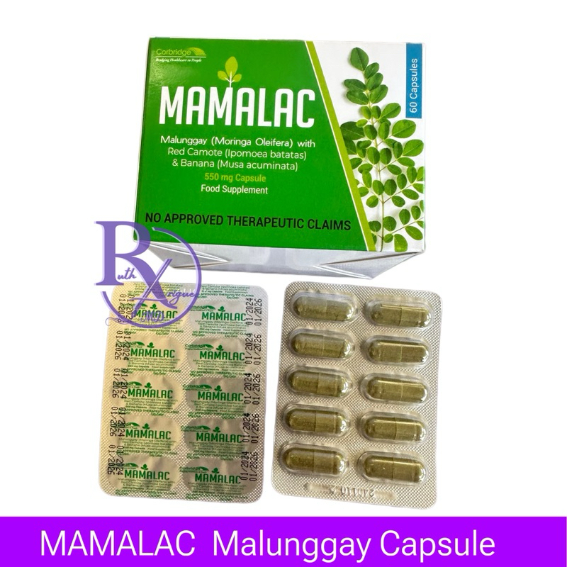 MAMALAC Malunggay Capsule + Red Camote + Banana 30 capsules | Lazada PH