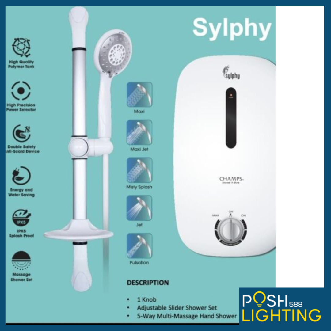 Champs Sylphy Instant water heater - Gun metal option available ...