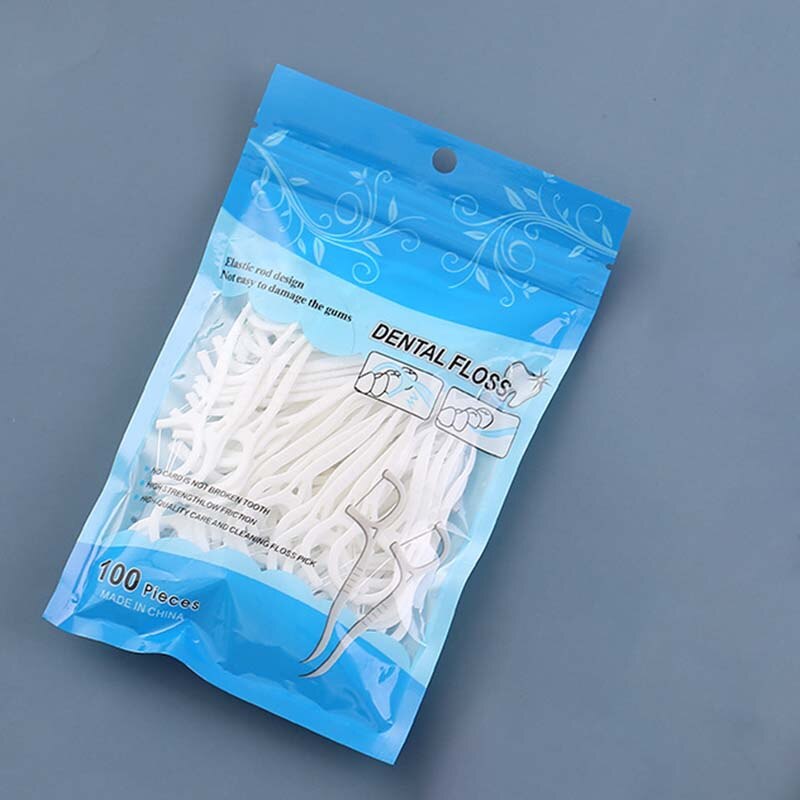 100Pcs Dental Floss Flosser Picks Toothpicks Teeth Stick Tooth Cleaning ...